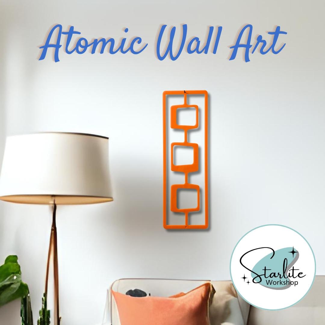 Atomic Wall Art | Mid-century Modern Acrylic Decoration Triple Stack - Etsy