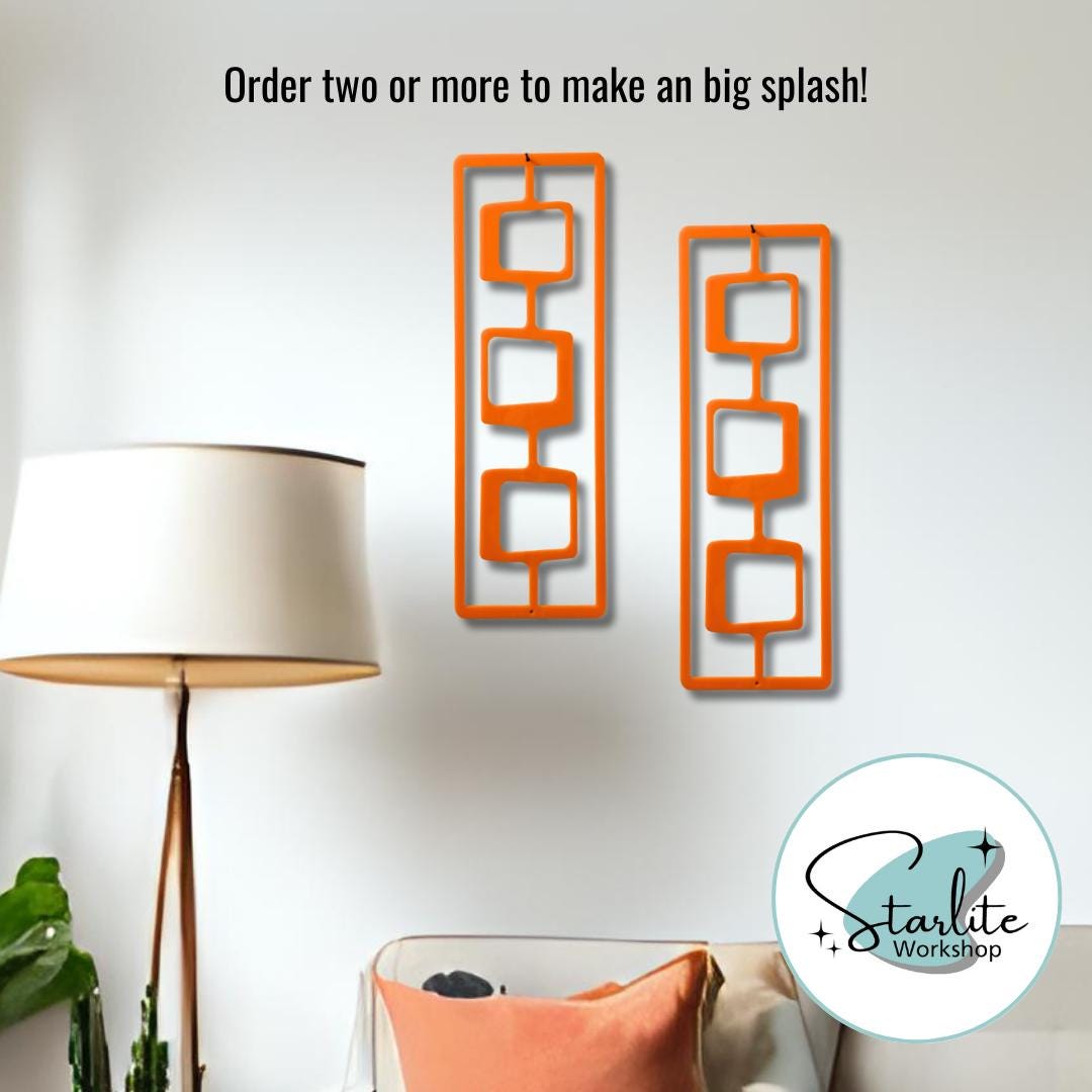 Atomic Wall Art | Mid-century Modern Acrylic Decoration Triple Stack - Etsy