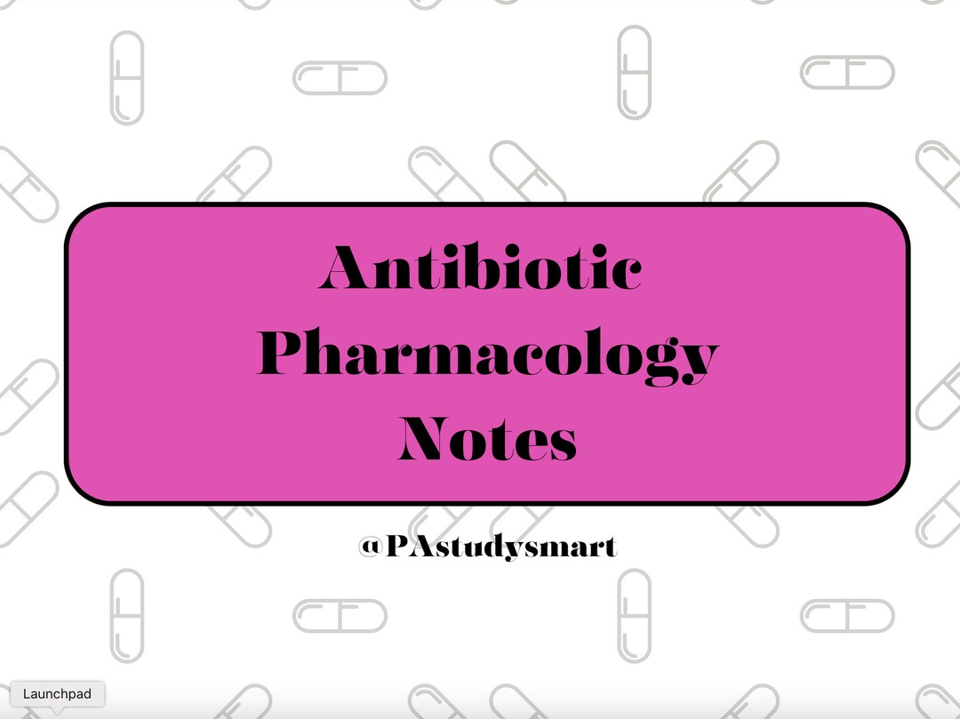 Antibiotic Pharmacology Notes PA Student UK - Etsy