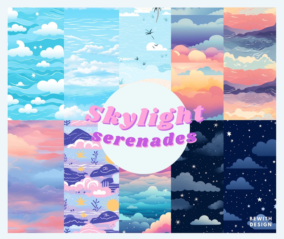 Skylight Serenades: 20 Seamless Sky Patterns - Etsy