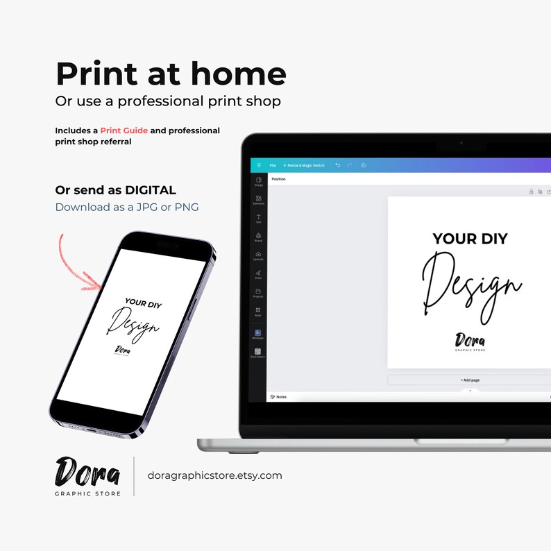 Minimalist Wedding Invitation Template, Editable Instant Download ...