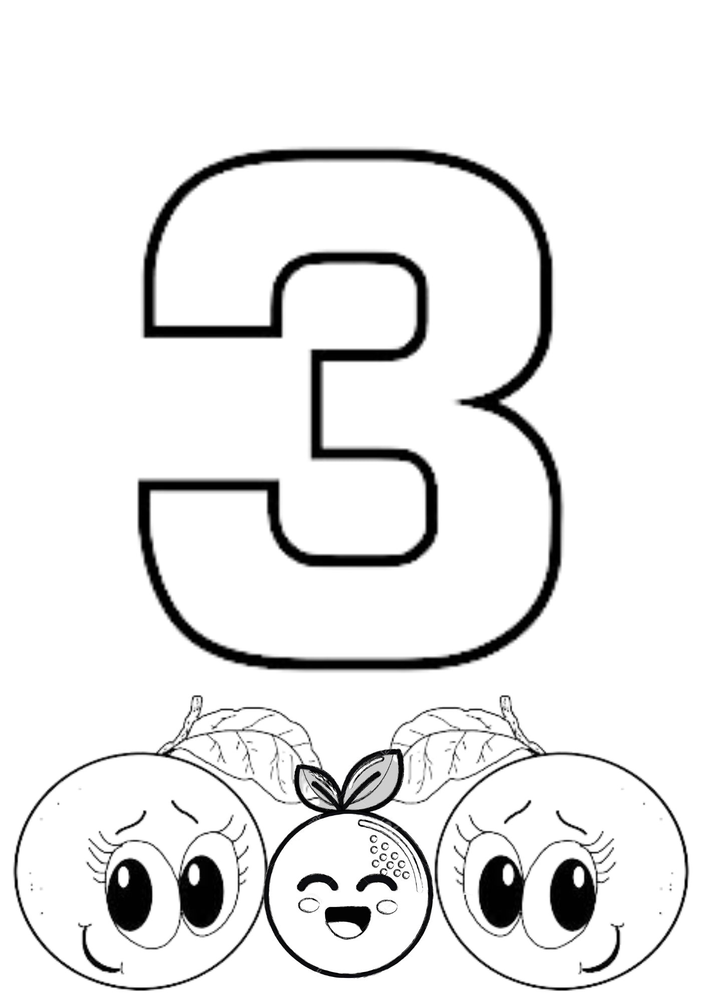 Number 3 Coloring Page - Etsy