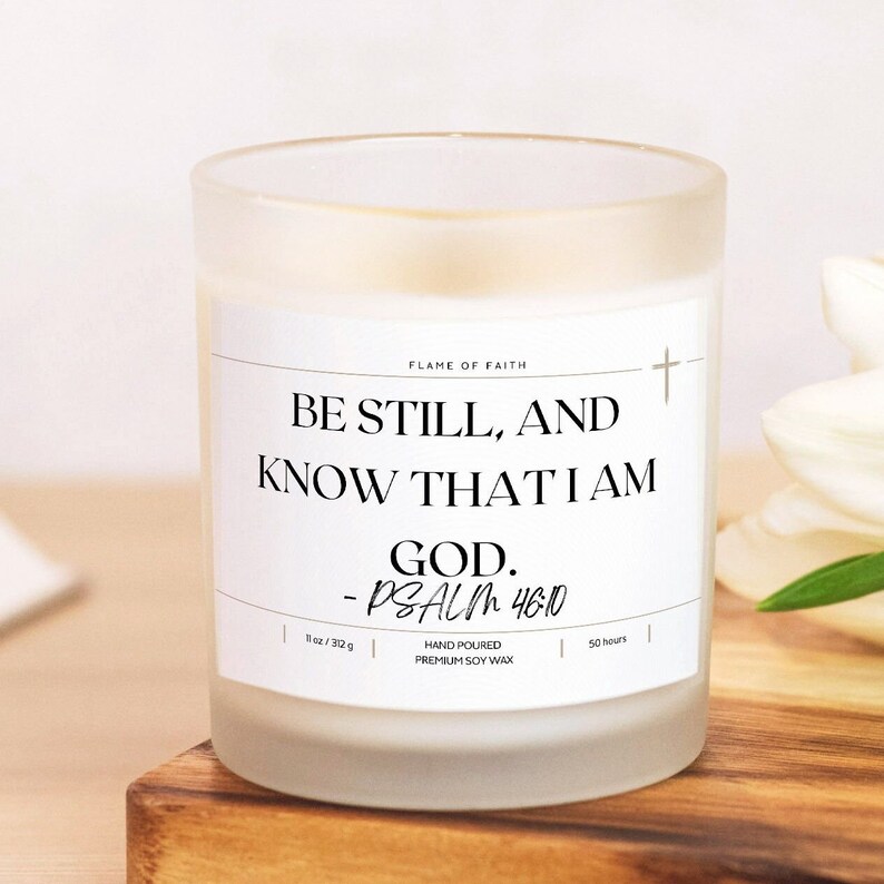 Psalm 46:10| Bible Verse Candle | Hand Poured 11 Oz Prayer Candle ...