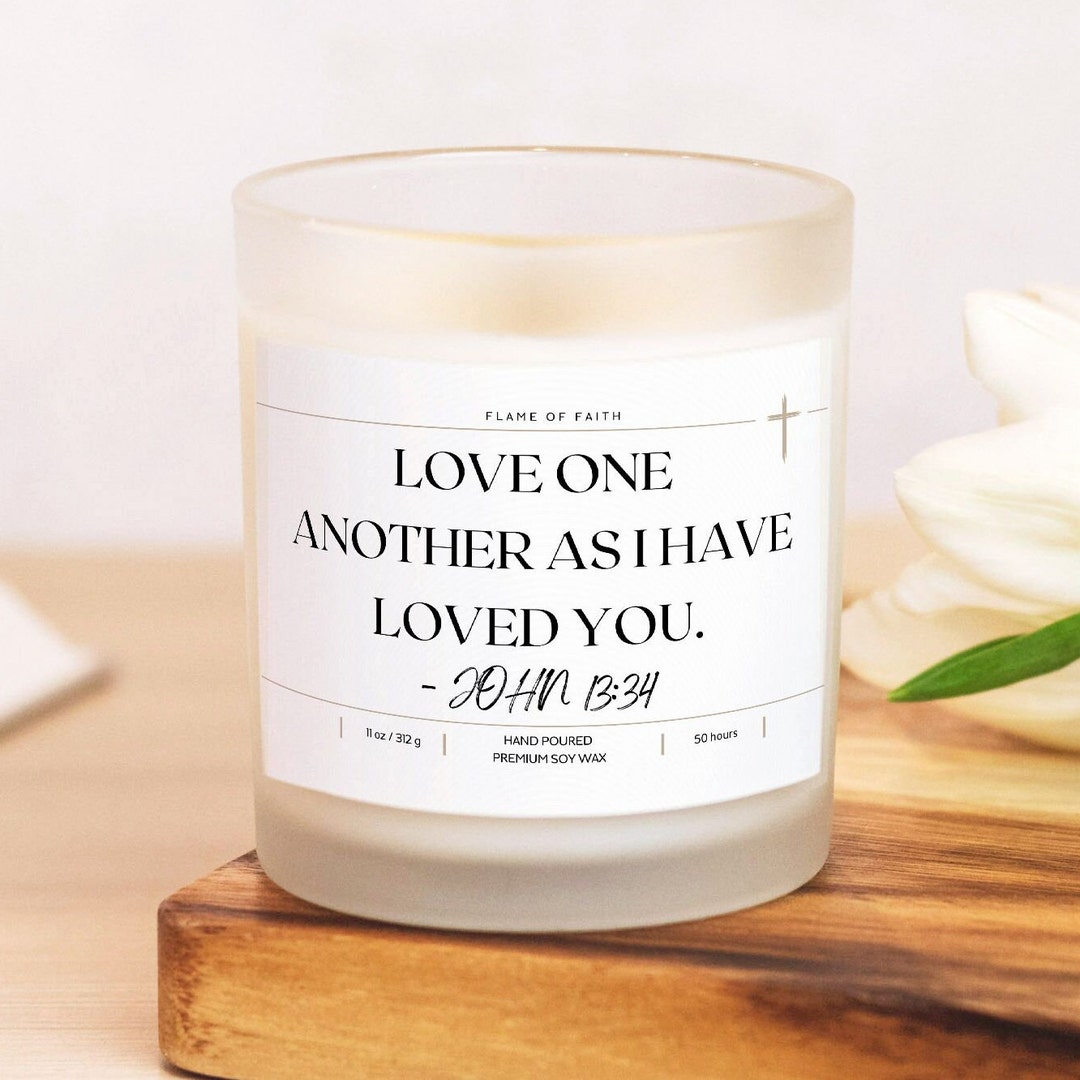 John 13:34 | Bible Verse Candle | Hand Poured 11 Oz Prayer Candle ...