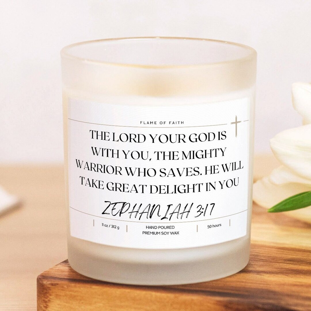 Zephaniah 3:17| Bible Verse Candle | Hand Poured 11 Oz Prayer Candle ...
