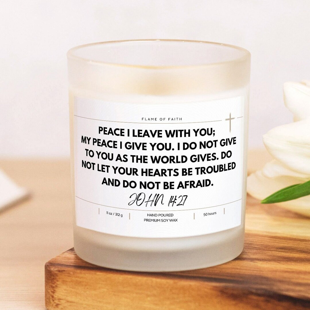John 14:27 | Bible Verse Candle | Hand Poured 11 Oz Prayer Candle ...