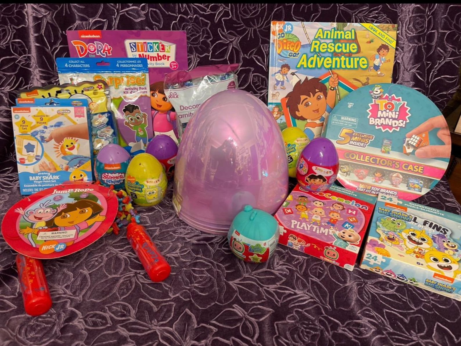 New Nickelodeon Dora Diego Spongebob Baby Shark Cocomelon Easter Basket ...
