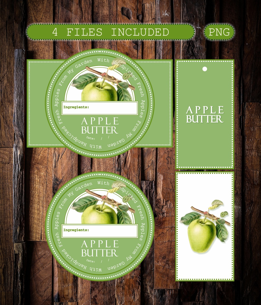 Printable Apple Sauce Labels 4 PNG Files Included - Etsy