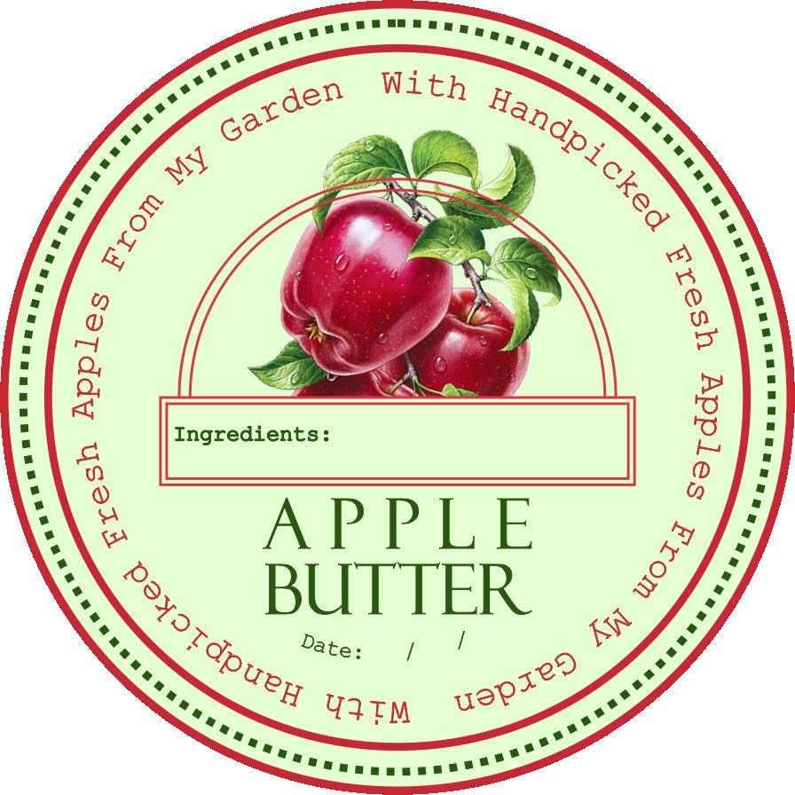 Printable Apple Butter Labels 4 PNG Files Included - Etsy