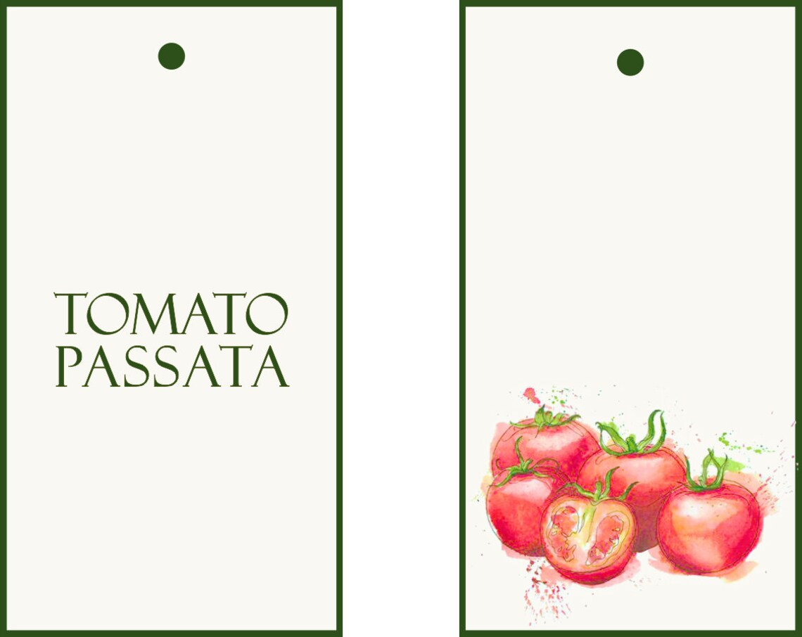 Printable Tomato Passata Label 4 PNG Files Included - Etsy