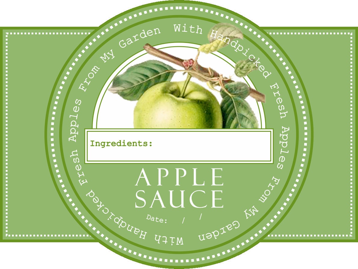 Printable Apple Sauce Labels 4 PNG Files Included - Etsy UK