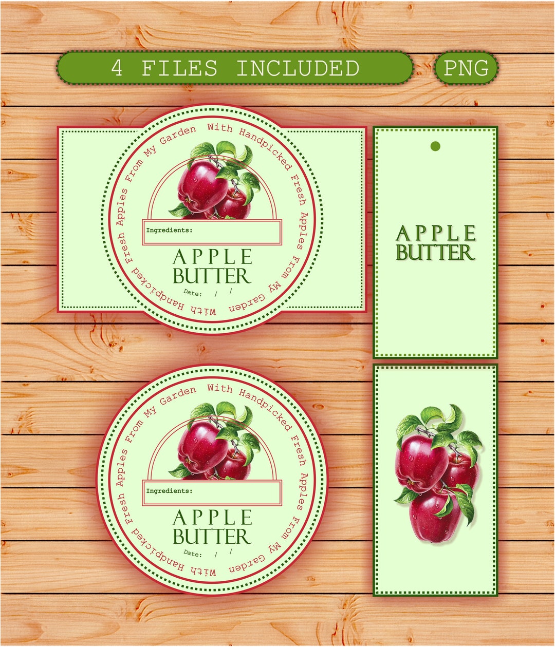 Printable Apple Butter Labels 4 PNG Files Included - Etsy