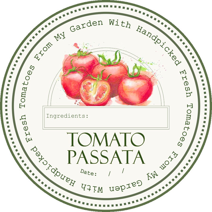 Printable Tomato Passata Label 4 PNG Files Included - Etsy