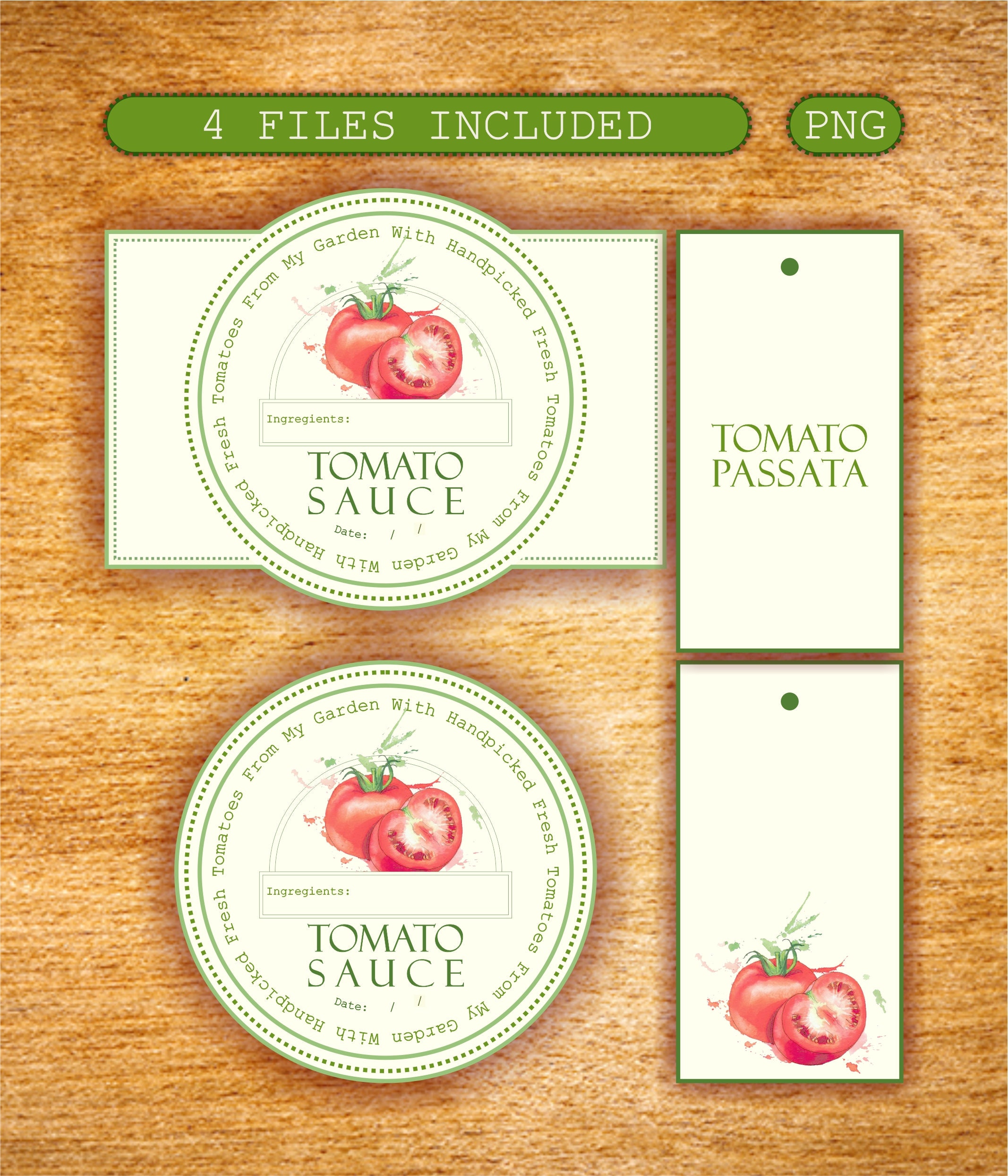 Printable Tomato Sauce Labels 4 PNG Files Included - Etsy
