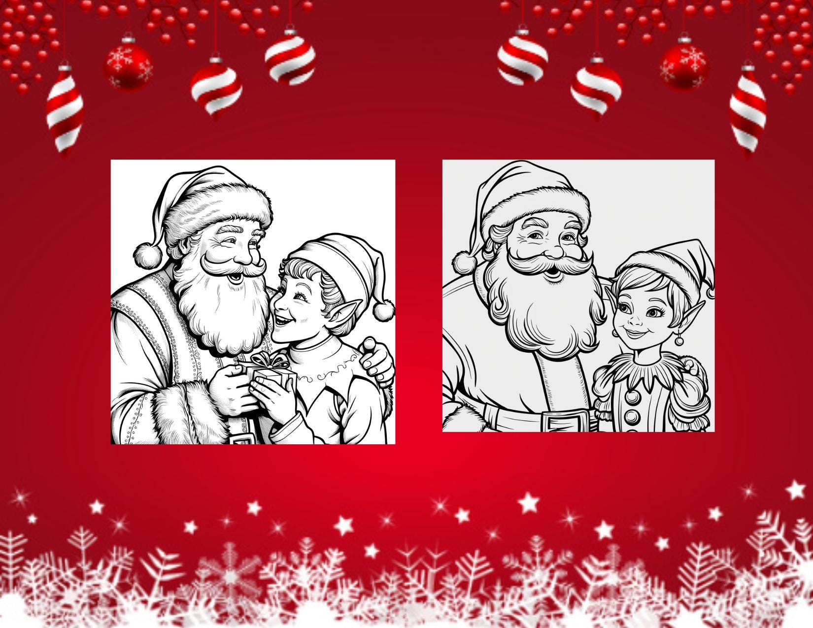 Santa Claus Coloring Pages! - Etsy