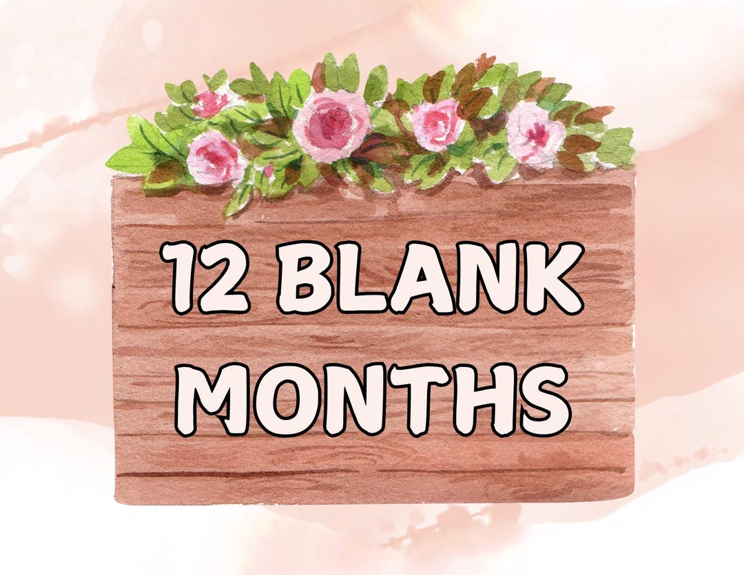12 Blank Months Calendar! - Etsy