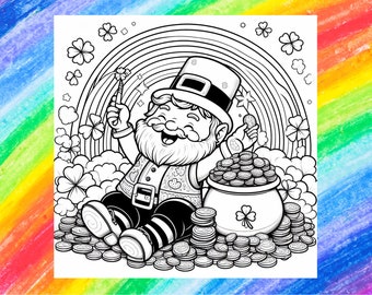 St. Patrick's Day, Cute Leprechaun Coloring Pages ,printable Pdf ...