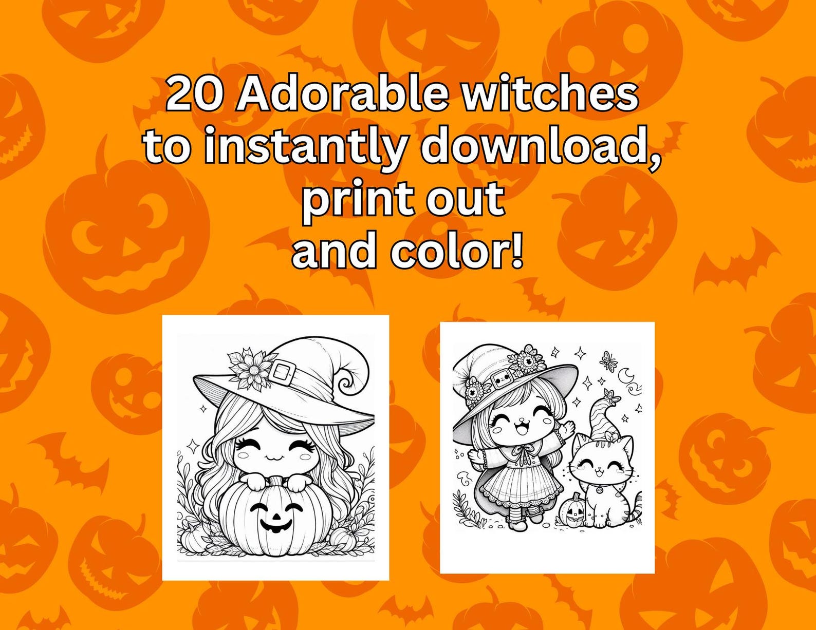 Cute Witch Coloring Pages: Cozy Coven (PDF Download) - Etsy