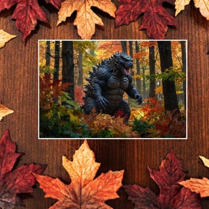 5 Digital Images of Godzilla in Autumn Scenes - Etsy