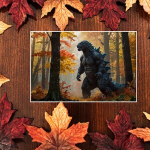5 Digital Images of Godzilla in Autumn Scenes - Etsy