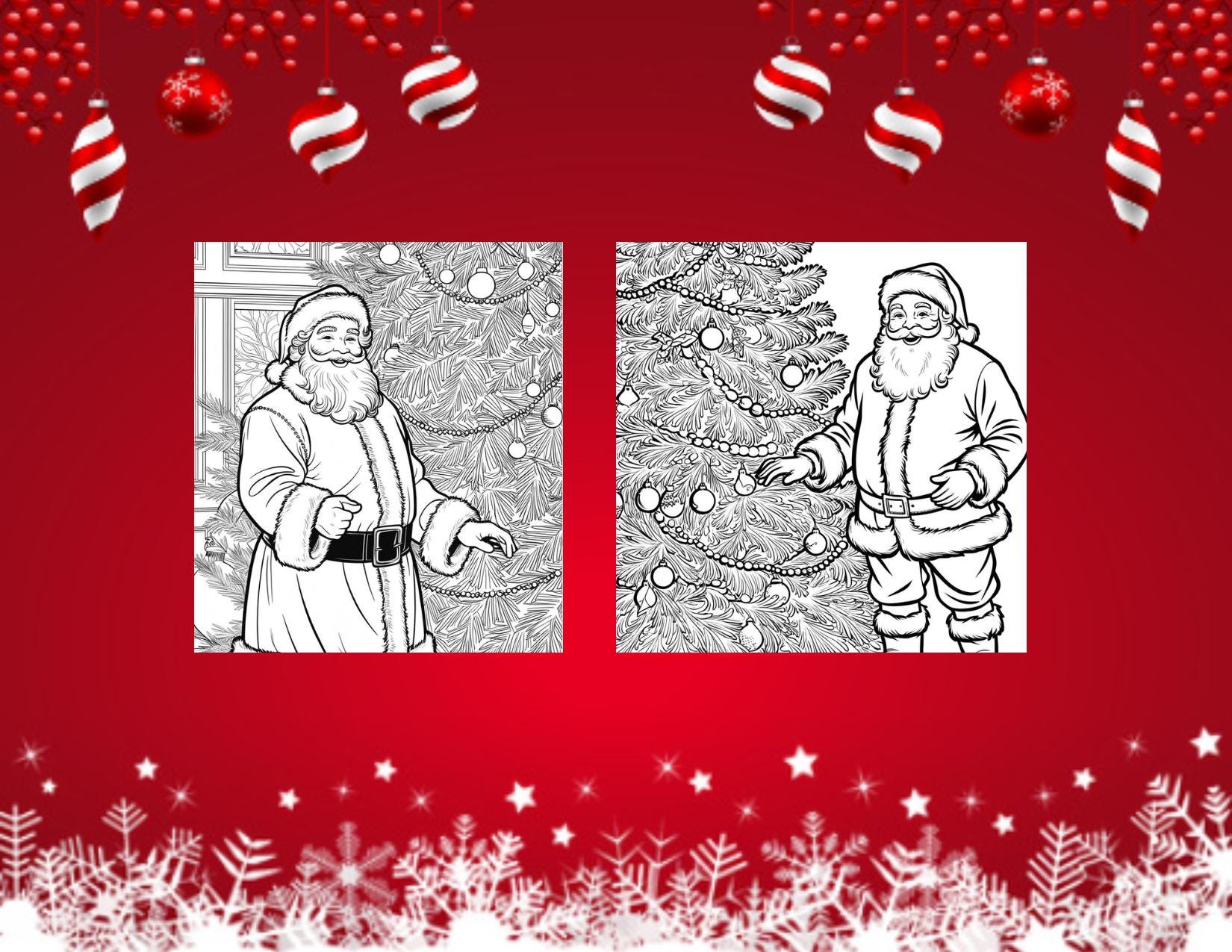 Santa Claus Coloring Pages! - Etsy