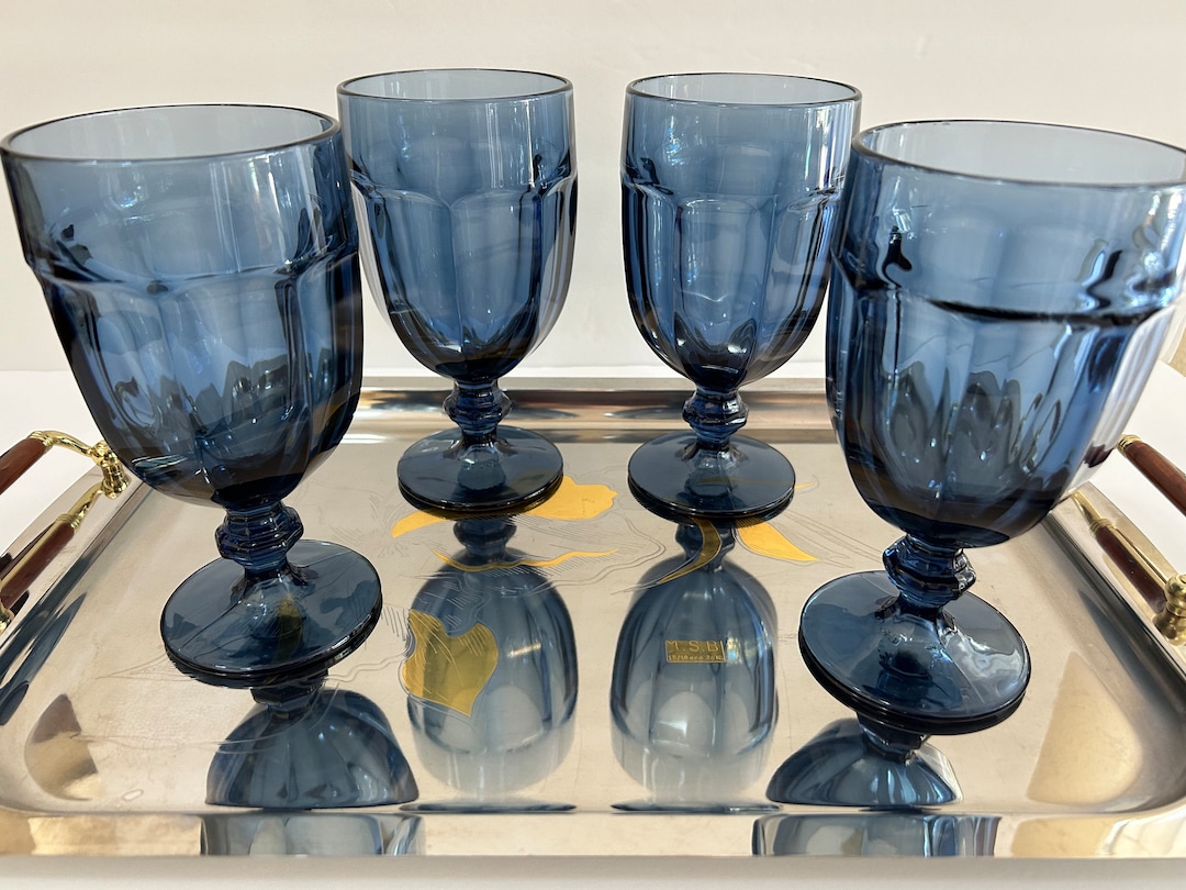 Vintage Libbey Gibraltar Duratuff Cobalt Blue Glasses - Etsy