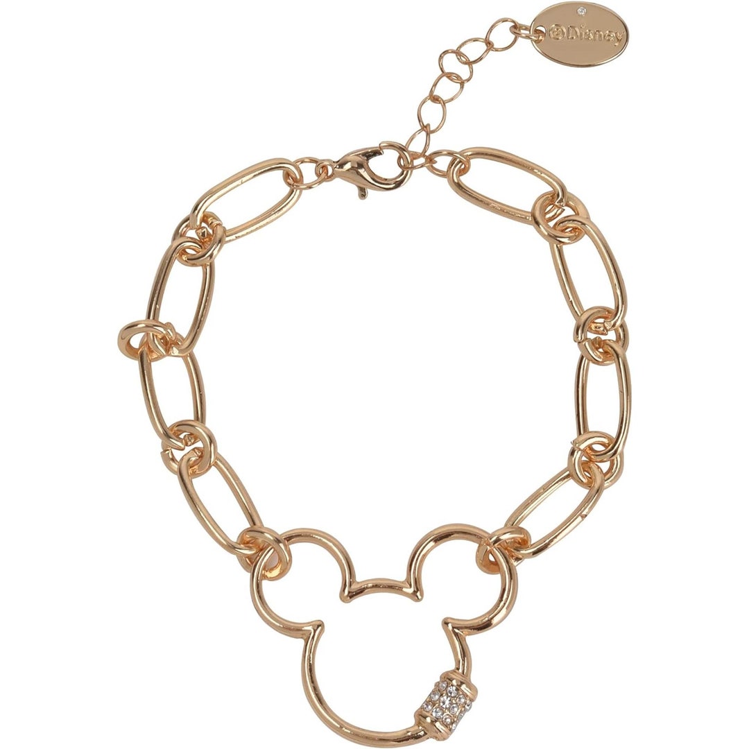 Mickey Mouse Silhouette Chain Link Bracelet for Women, Girls in ...
