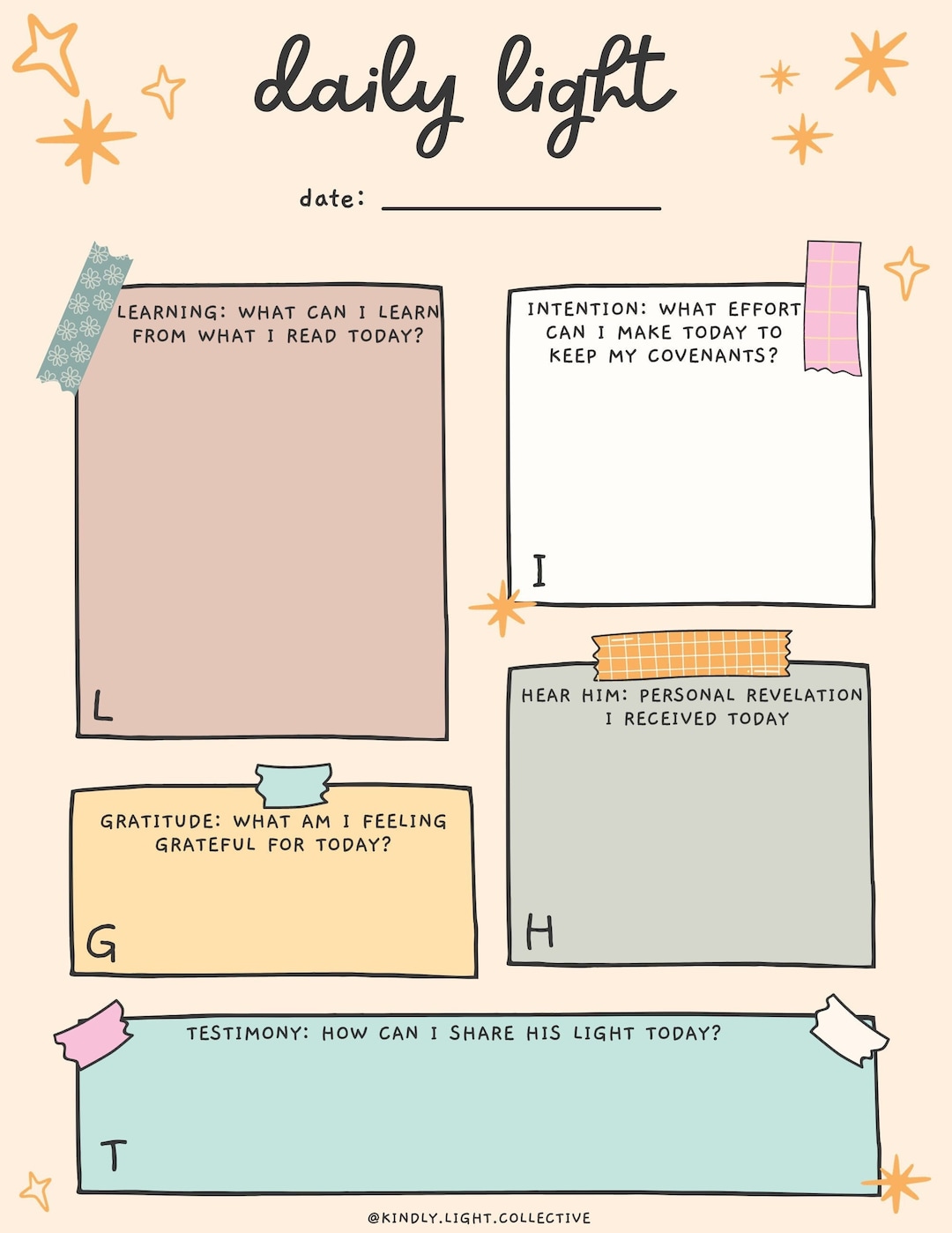 Daily Light Page- Reflective and Intentional Personal Study Tool for ...