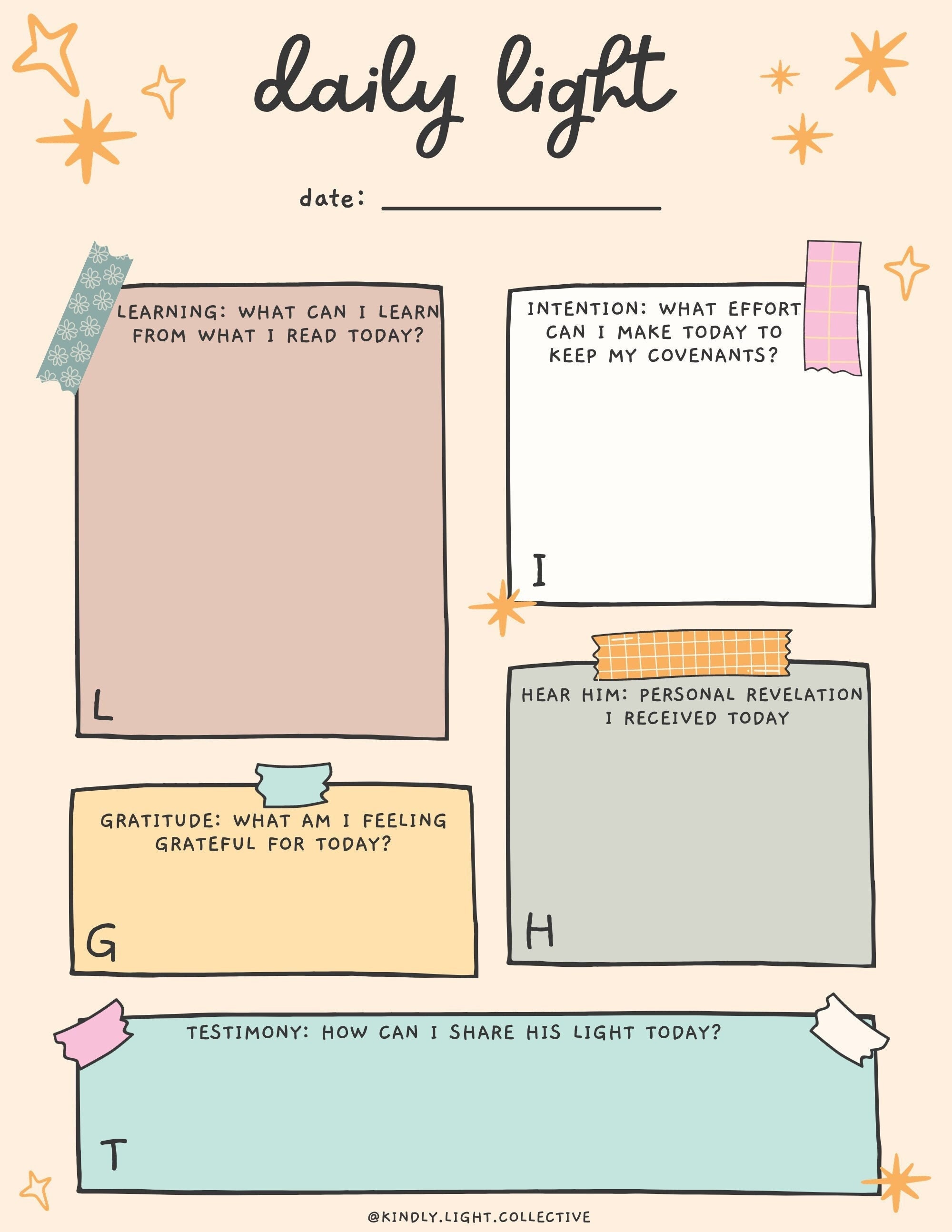 Daily Light Page- Reflective and Intentional Personal Study Tool for ...