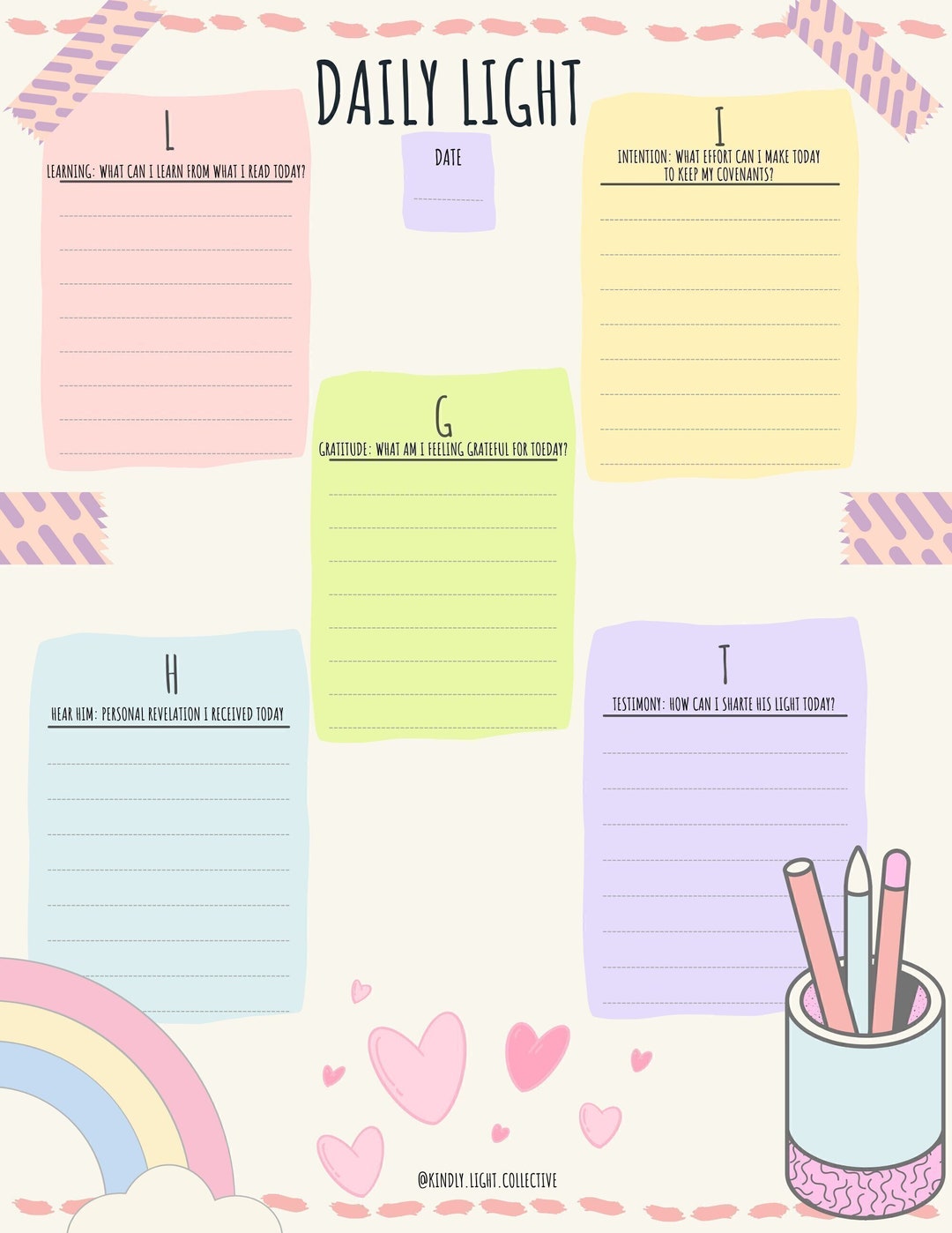 Daily Light Page- Reflective and Intentional Personal Study Tool for ...