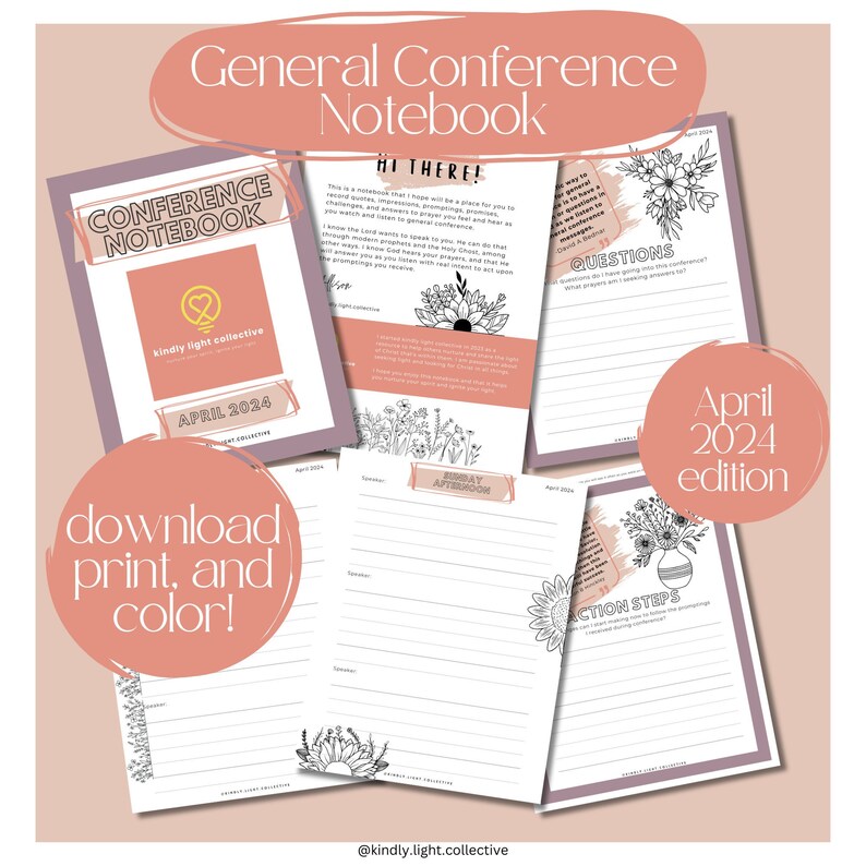 April 2024 General Conference Notebook - Etsy