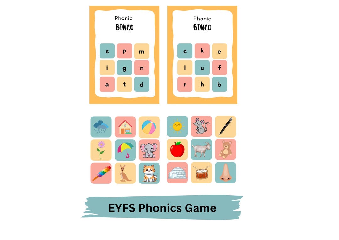 Phonic Sound Bingo Set 1 & 2 Printable EYFS Homeschooling Learning ...