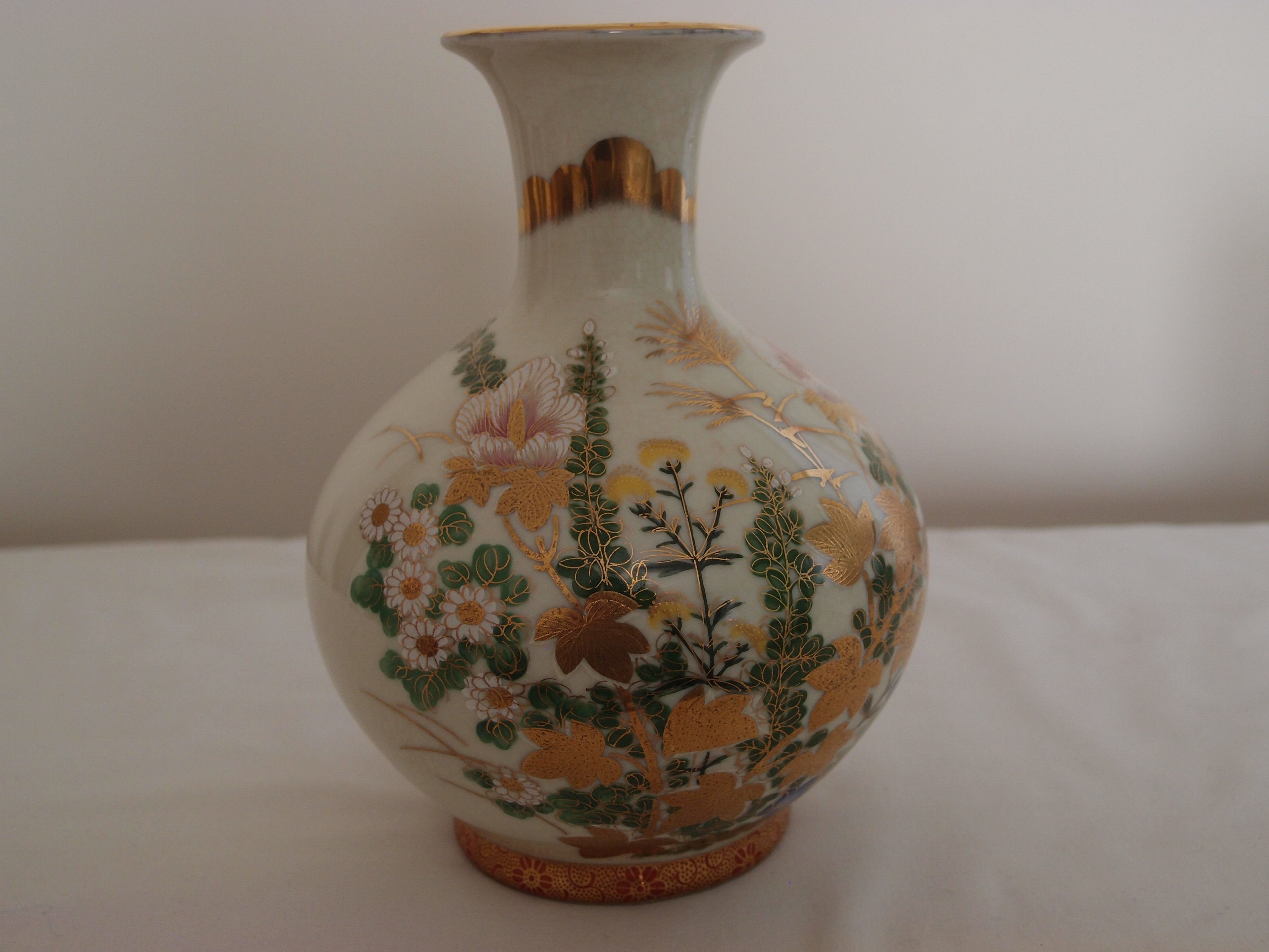 Vintage Japanese Shibata Shiba Ta To-ki Porcelain Vase Flowers - Etsy