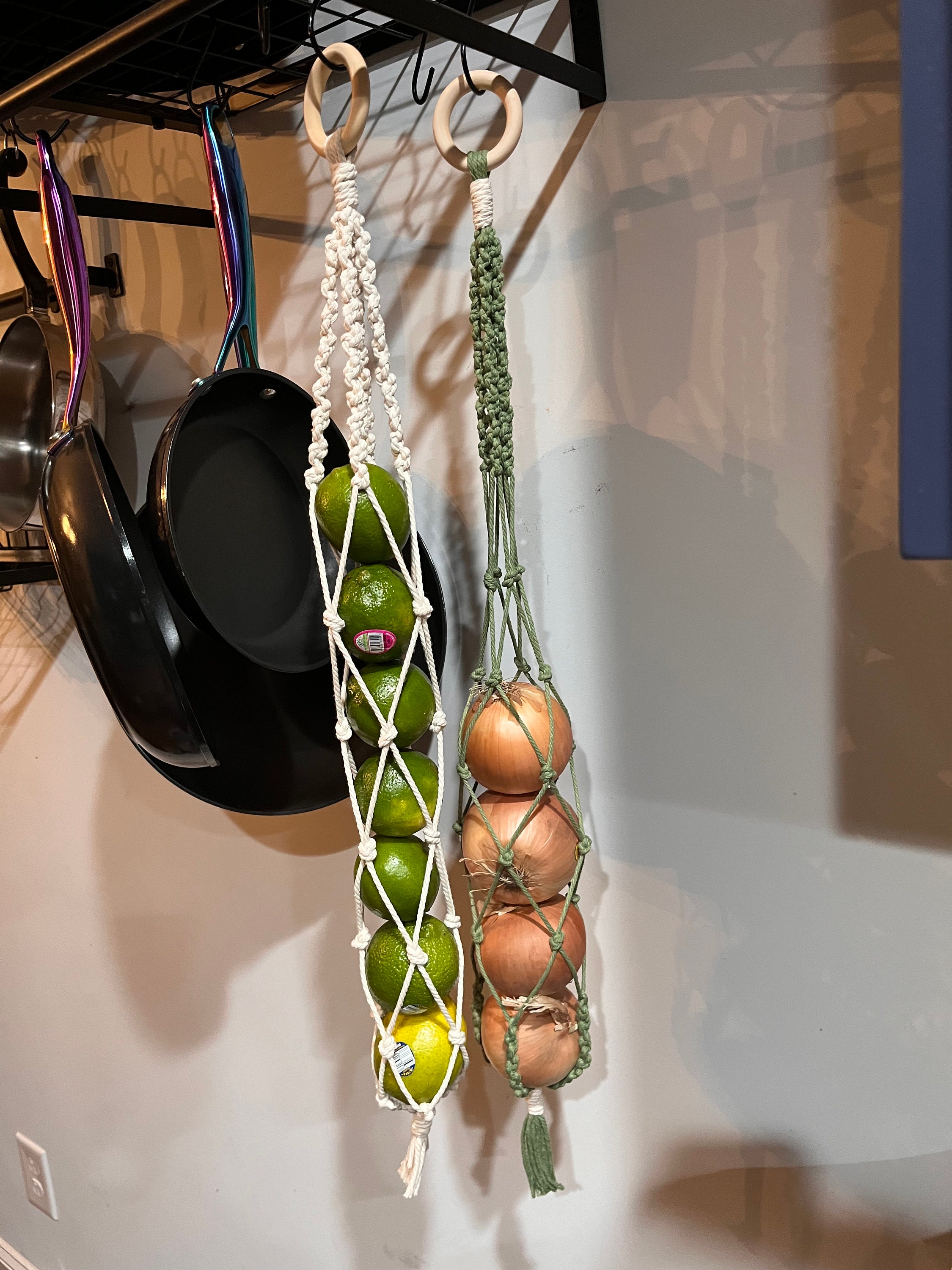 Macrame Veggie Hanger - Etsy