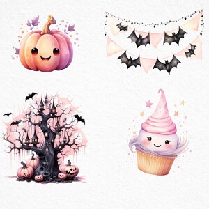 Watercolor Pastel Halloween Clipart, Pasteloween Clipart, Cute Pastel ...