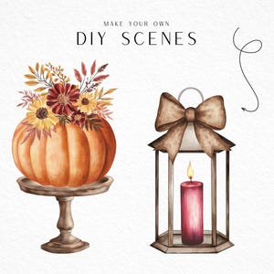 Watercolor Autumn Bouquets, Pumpkin Bouquets, Boho Pumpkin Florals ...