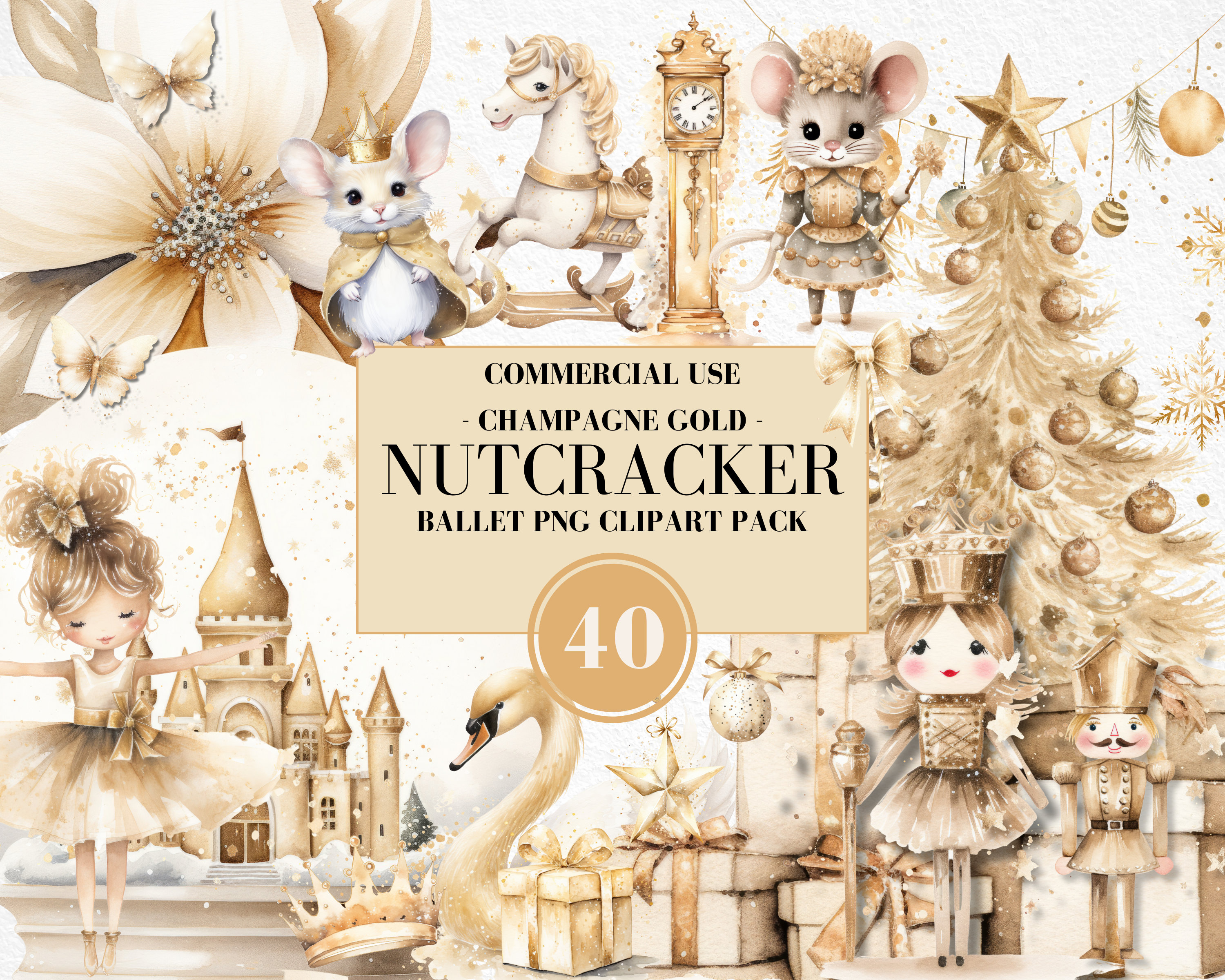 Watercolor Nutcracker Ballet Clipart, Nutcracker Christmas, Ballerina ...