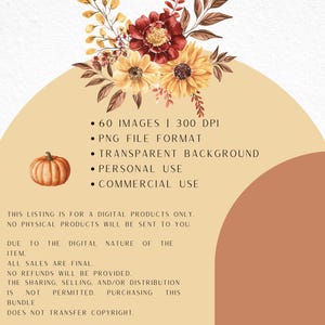 Watercolor Autumn Bouquets, Pumpkin Bouquets, Boho Pumpkin Florals ...