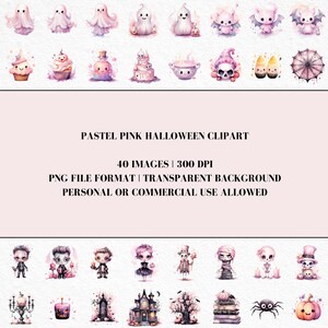 Watercolor Pastel Halloween Clipart, Pasteloween Clipart, Cute Pastel ...