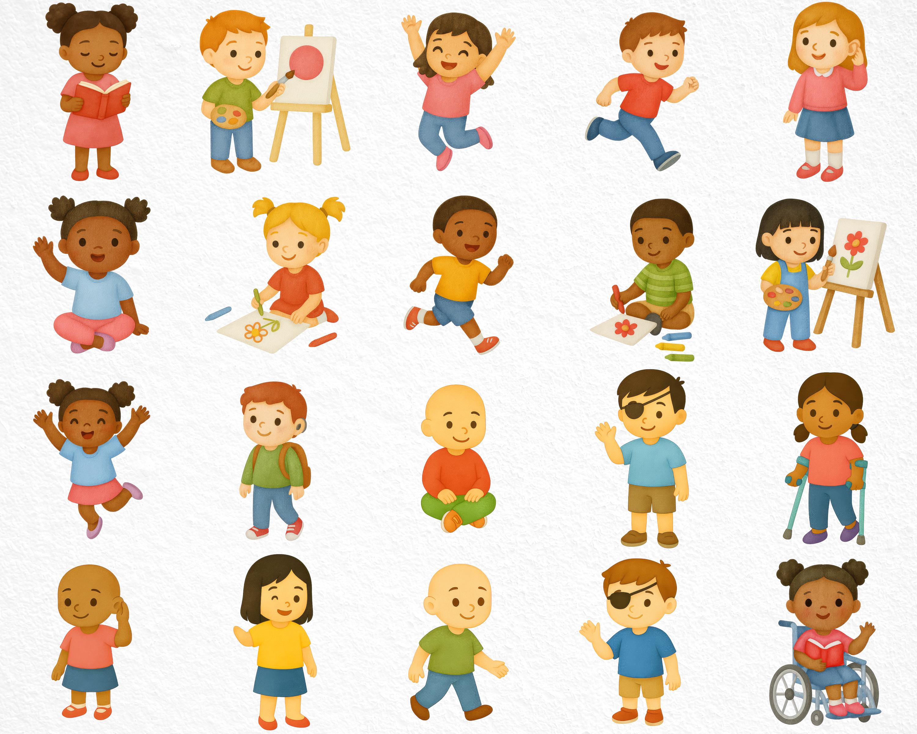 School Children Clipart, Inclusive Teachers and Students PNG, Classroom ...