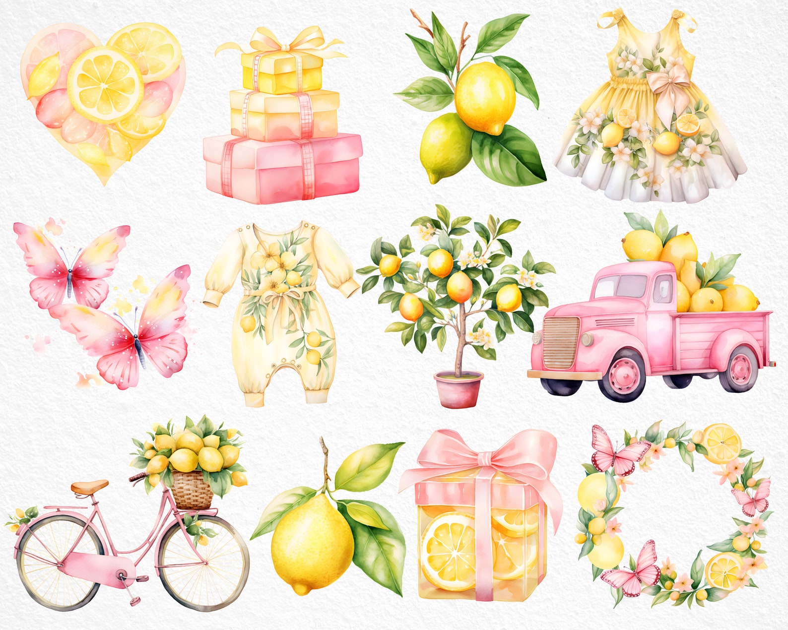 Watercolor Pink Lemonade Clipart, Pink Lemonade Birthday, Pink Lemonade ...
