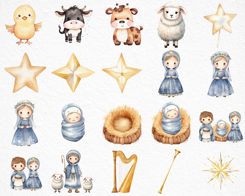 Cute Nativity Clipart, Christmas Nativity Clipart, Precious Moments ...