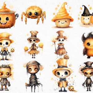 Watercolor Pastel Halloween Clipart, Pasteloween Clipart, Cute Pastel ...