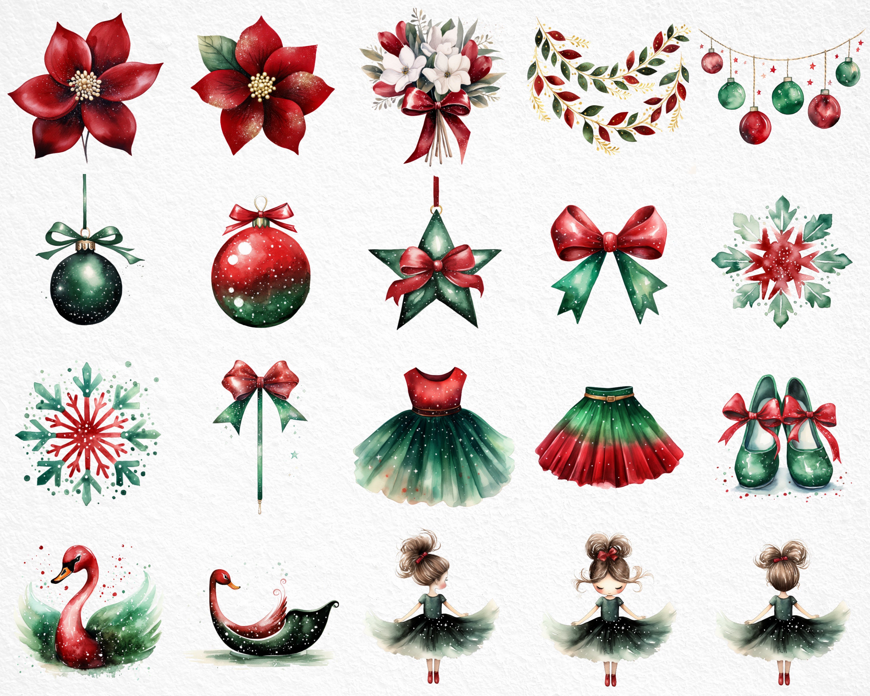 Watercolor Nutcracker Ballet Clipart, Nutcracker Christmas, Ballerina ...