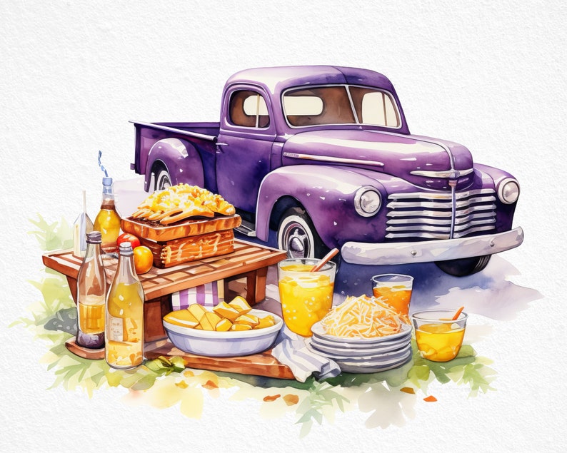 Watercolor Football Tailgate Clipart, Tailgate and Celebrate, Tailgate ...