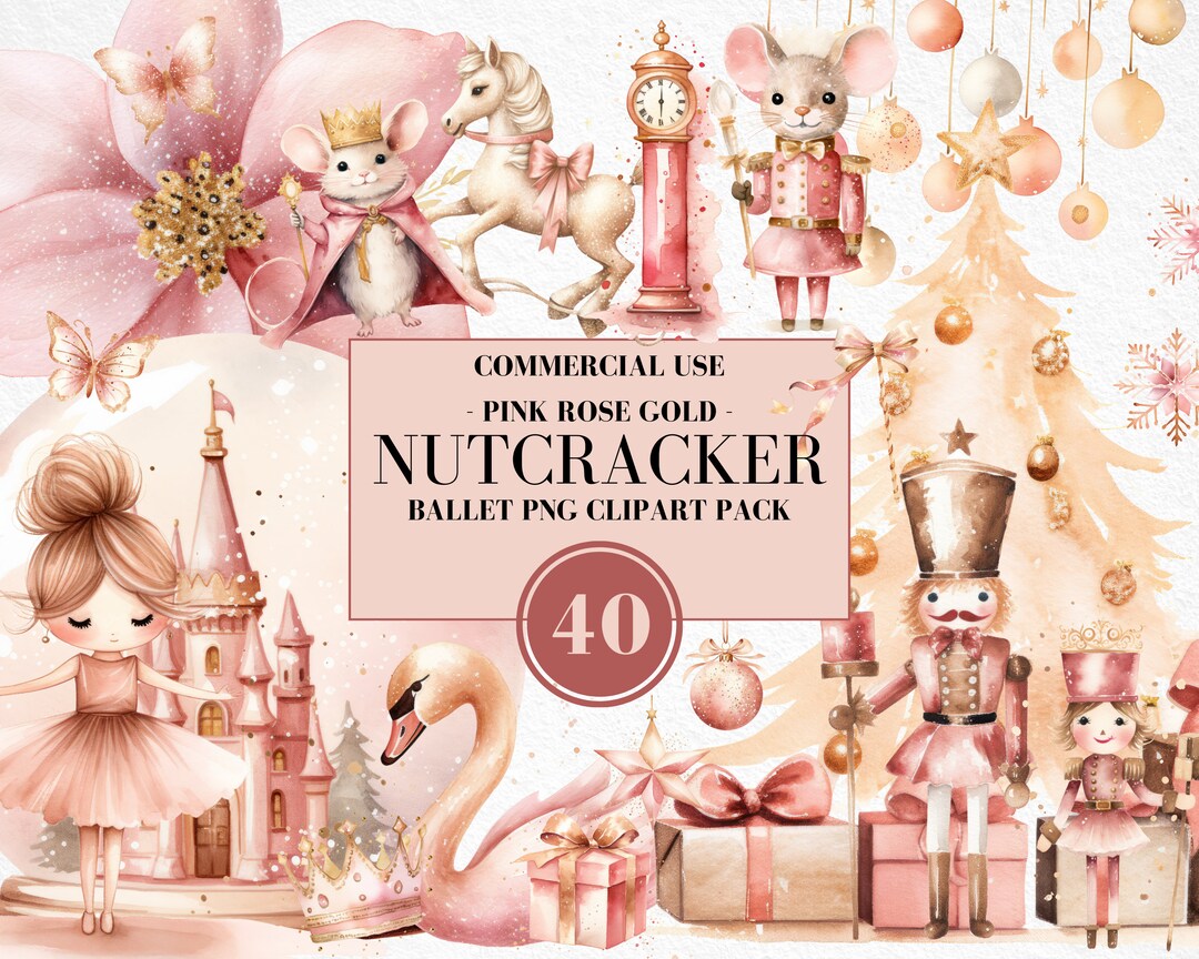 Watercolor Nutcracker Ballet Clipart, Nutcracker Christmas, Ballerina ...