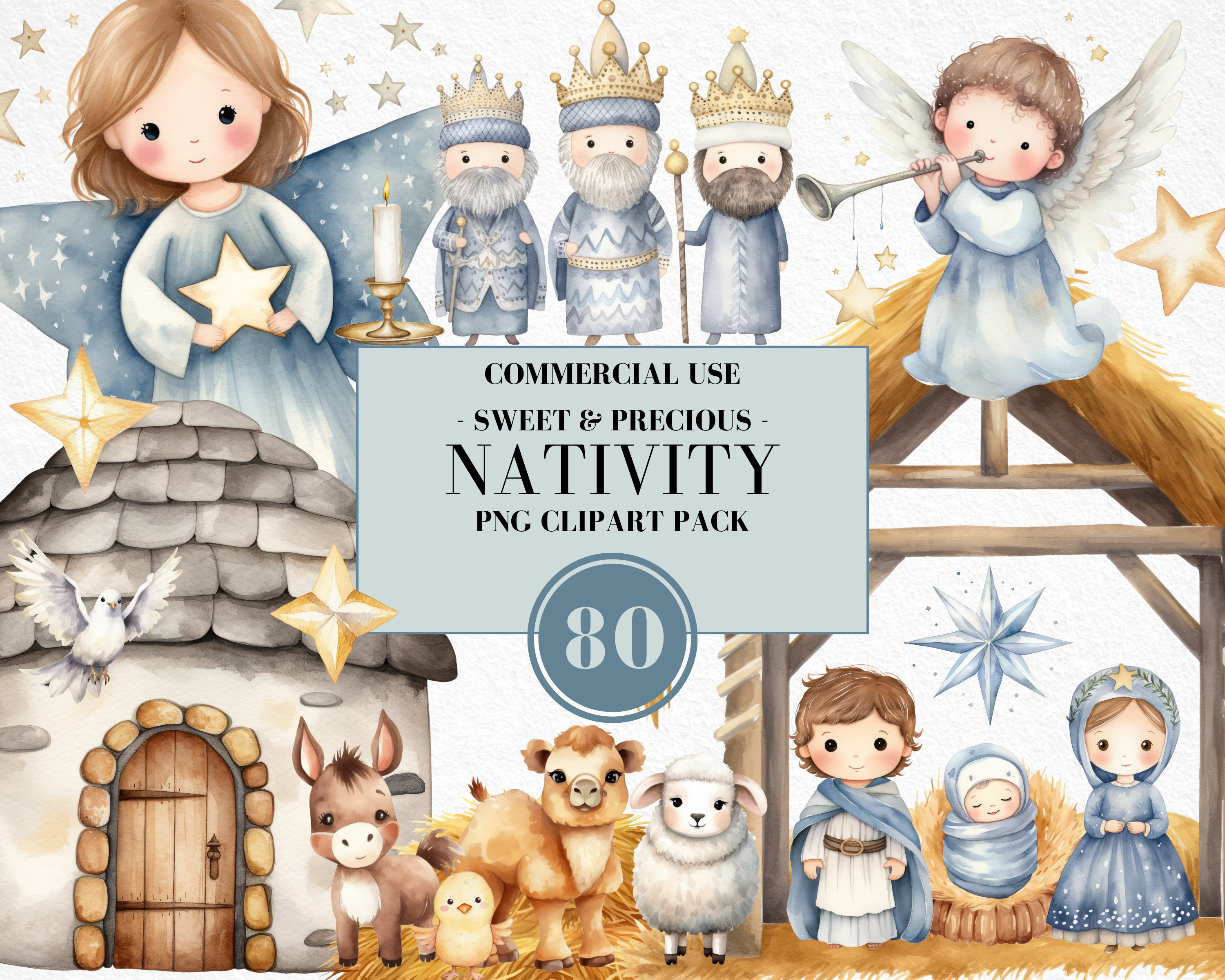 Cute Nativity Clipart, Christmas Nativity Clipart, Precious Moments ...
