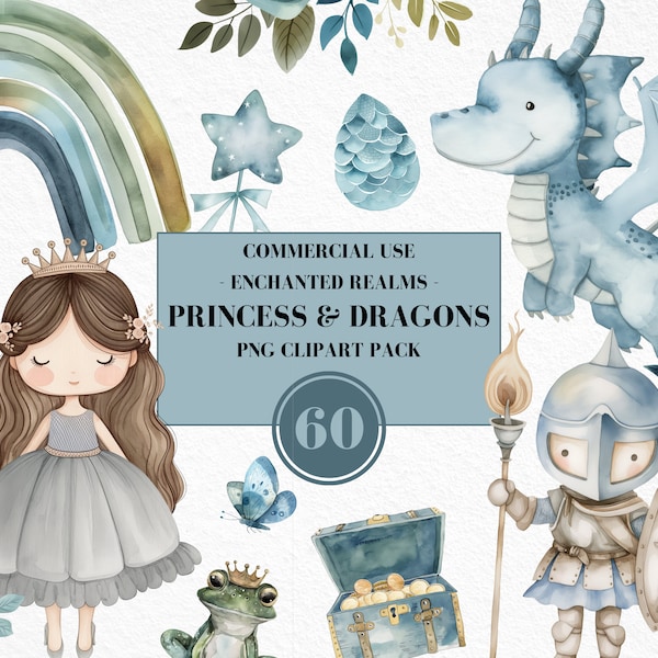Princess and Dragon - Etsy