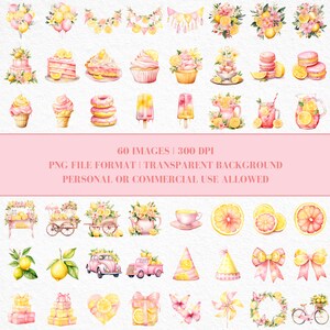 Watercolor Pink Lemonade Clipart, Pink Lemonade Birthday, Pink Lemonade ...