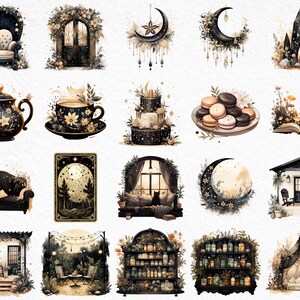 Witchcore Watercolor Clipart, Floral Witchcore, Witchy Cottagecore ...